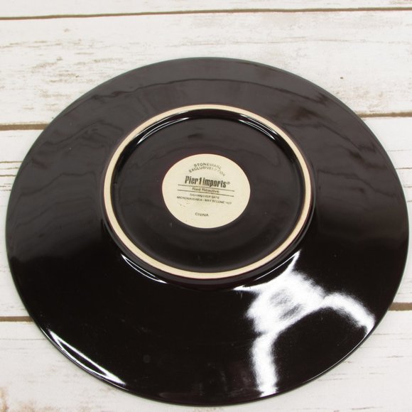 Pier 1 | Dining | Red Reactive Floral Brown Speckled 825 Plate | Poshmark